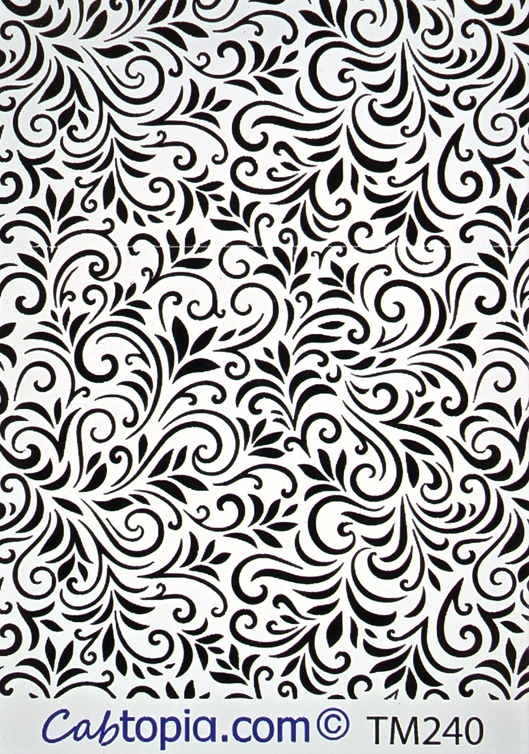 Cabtopia| Micro Leaf Swirls | Texture Mat for Polymer Clay| Clay ...