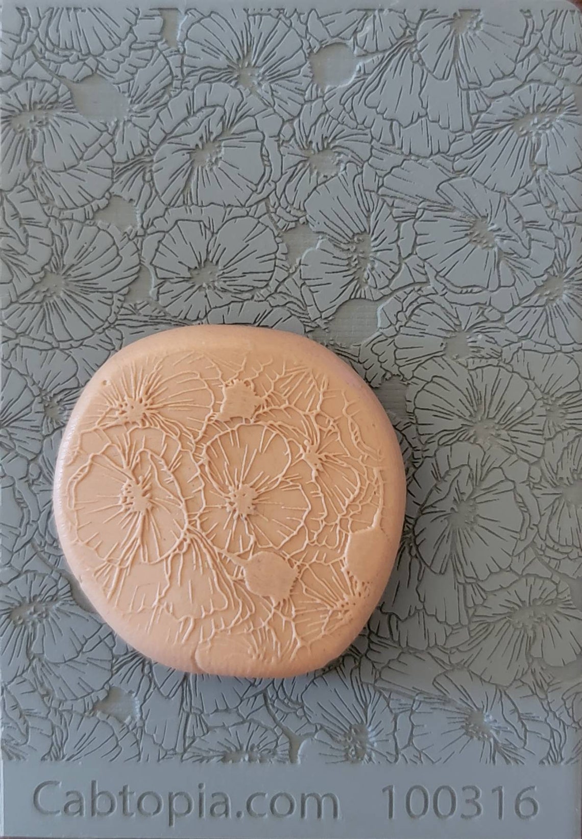 Cabtopia Poppies Texture Mat for Clay Clay Pattern - Etsy