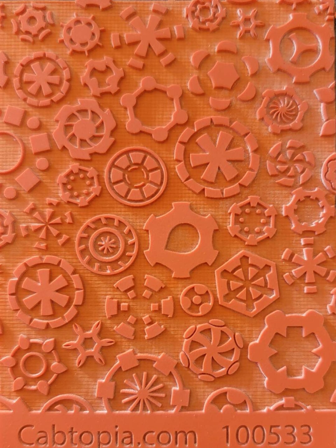 Cabtopia| Cogs |~3x4 in Texture Mat for Clay| Clay Pattern Stamps ...