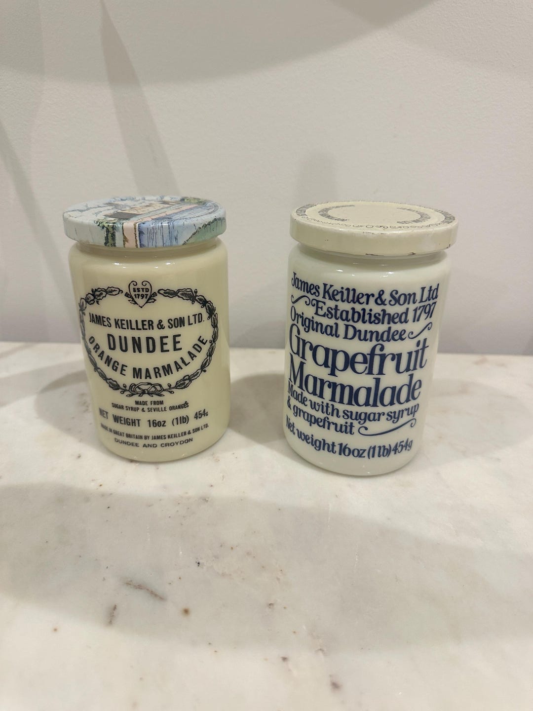 Vintage English James Keiller & Son Marmalade Jars (set of 2) • C.1940s ...