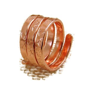Hand Textured Copper Ring Any Size Hand Stamped Copper - Etsy