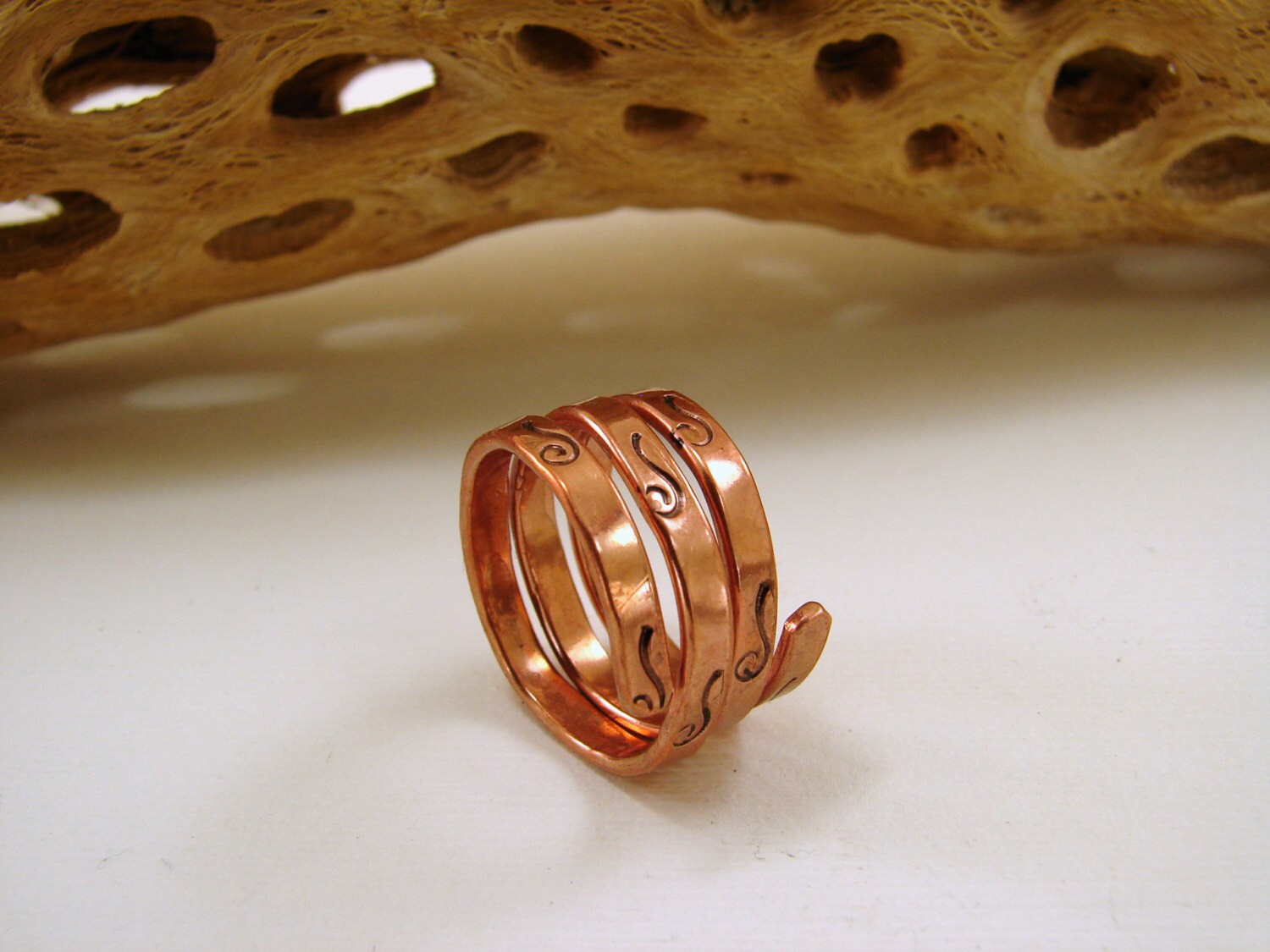 Hand Textured Copper Ring any size hand stamped copper | Etsy