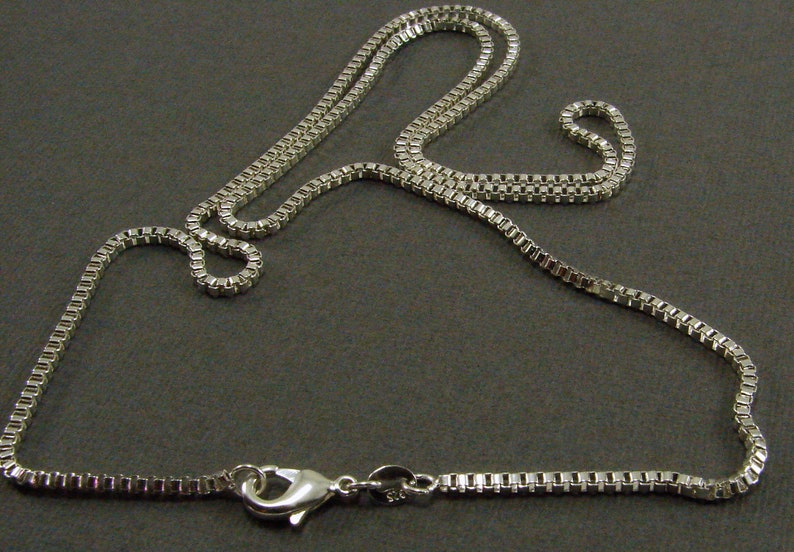Sterling Silver Box Chain Pendant Chain 16 Inches 18 - Etsy