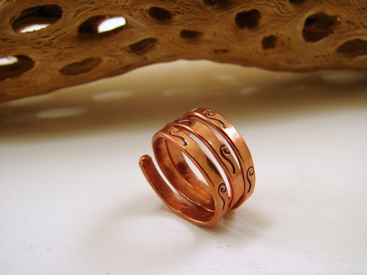 Hand Textured Copper Ring any size hand stamped copper | Etsy