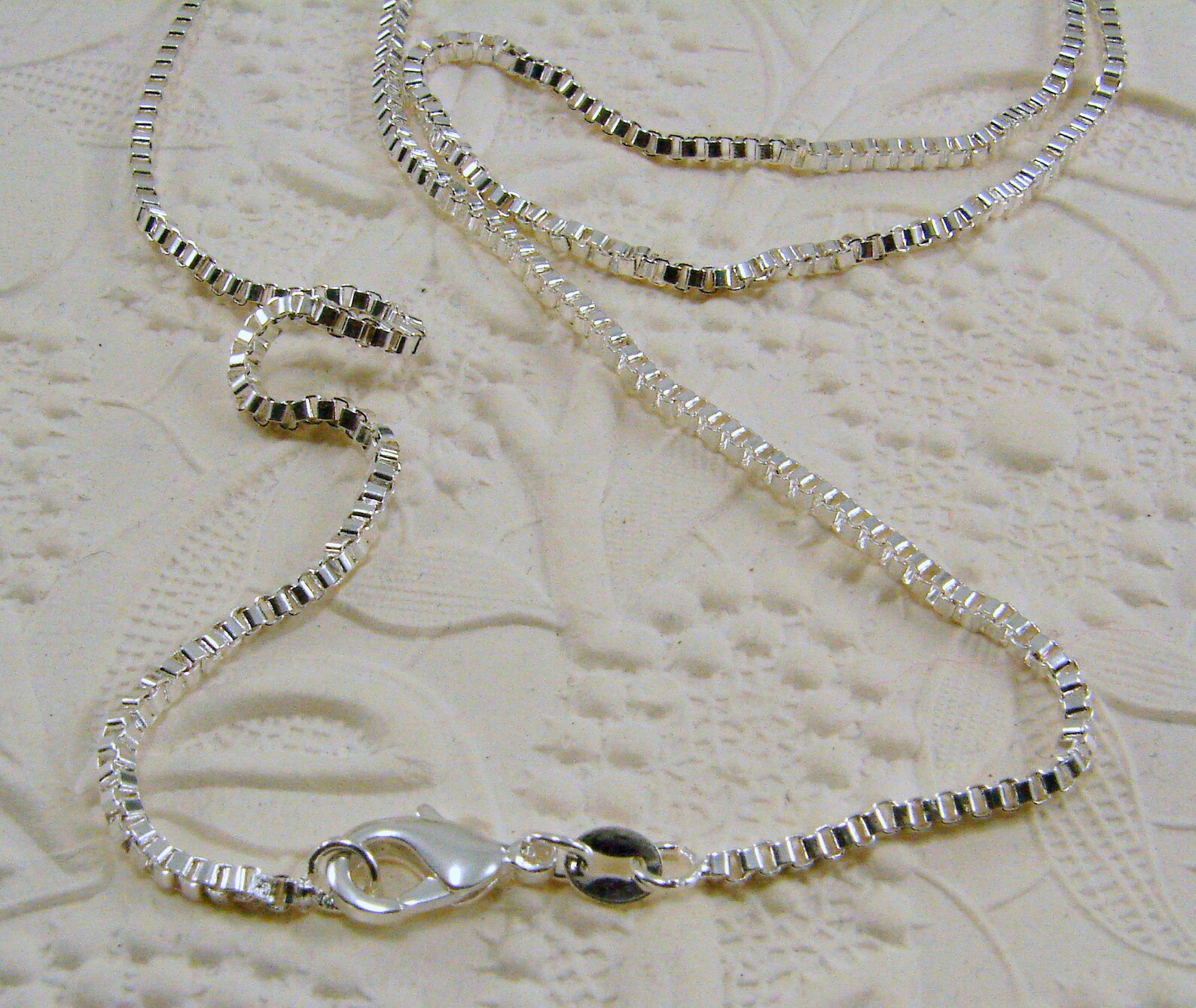 Sterling Silver Box Chain Pendant Chain 16 inches 18 | Etsy