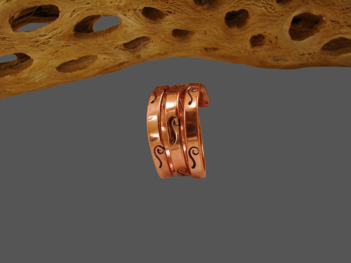 Hand Textured Copper Ring Any Size Hand Stamped Copper | Etsy