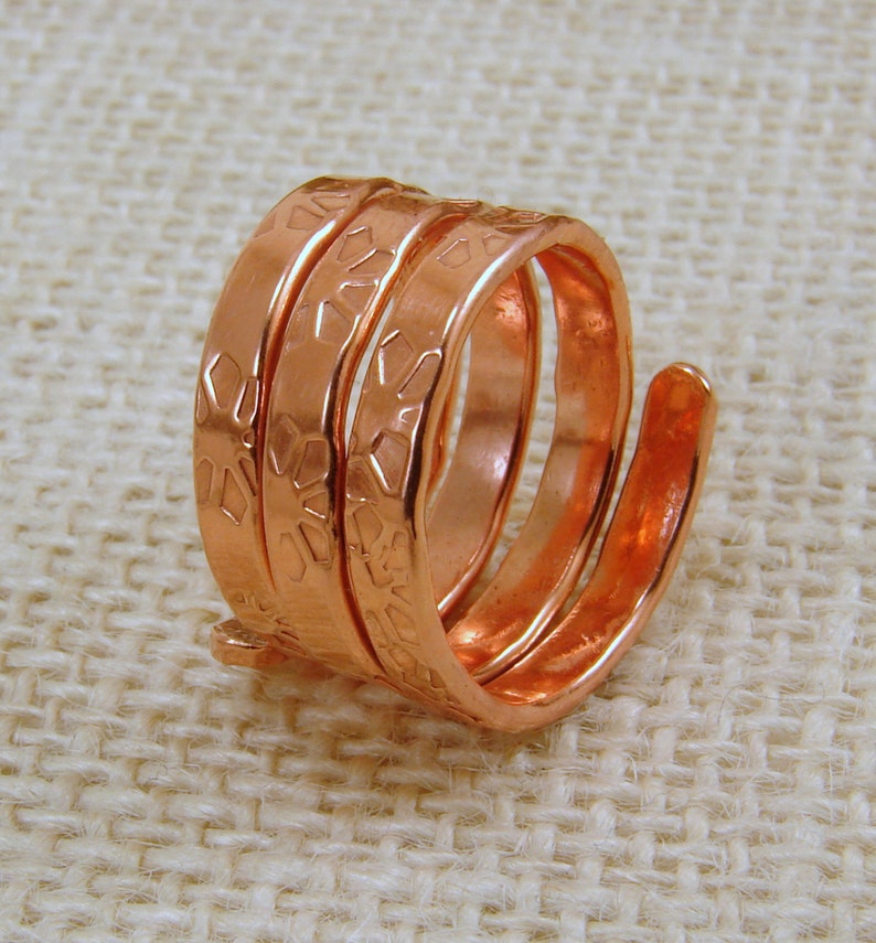 Hand Textured Copper Ring any size hand stamped copper | Etsy