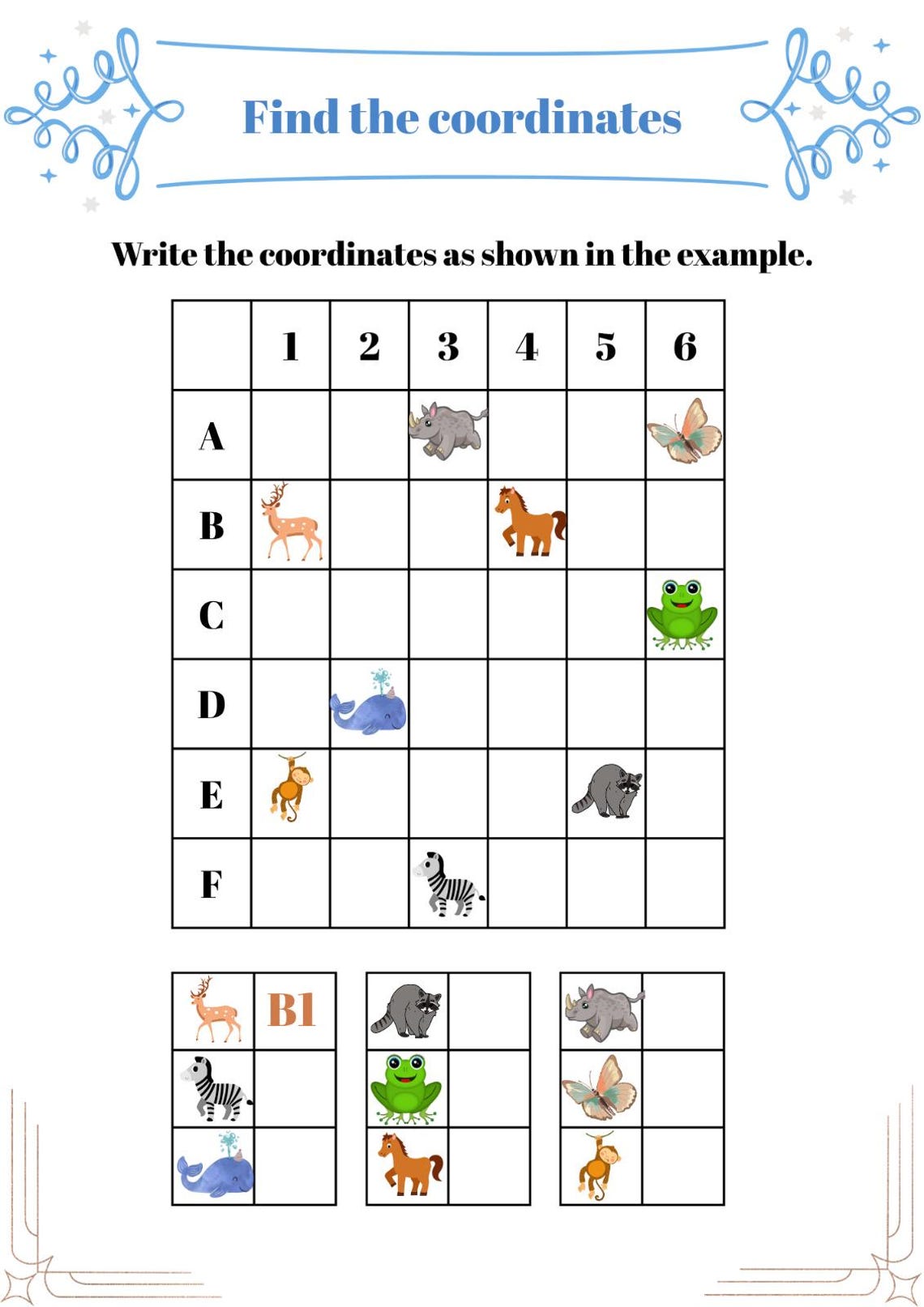 Printable Logic and Coding Games for Kids | Coordinate Grid Worksheets ...