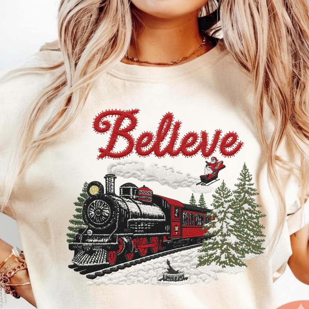 The Polar Express "believe" Christmas Train Embroidery/dtf Digital File ...