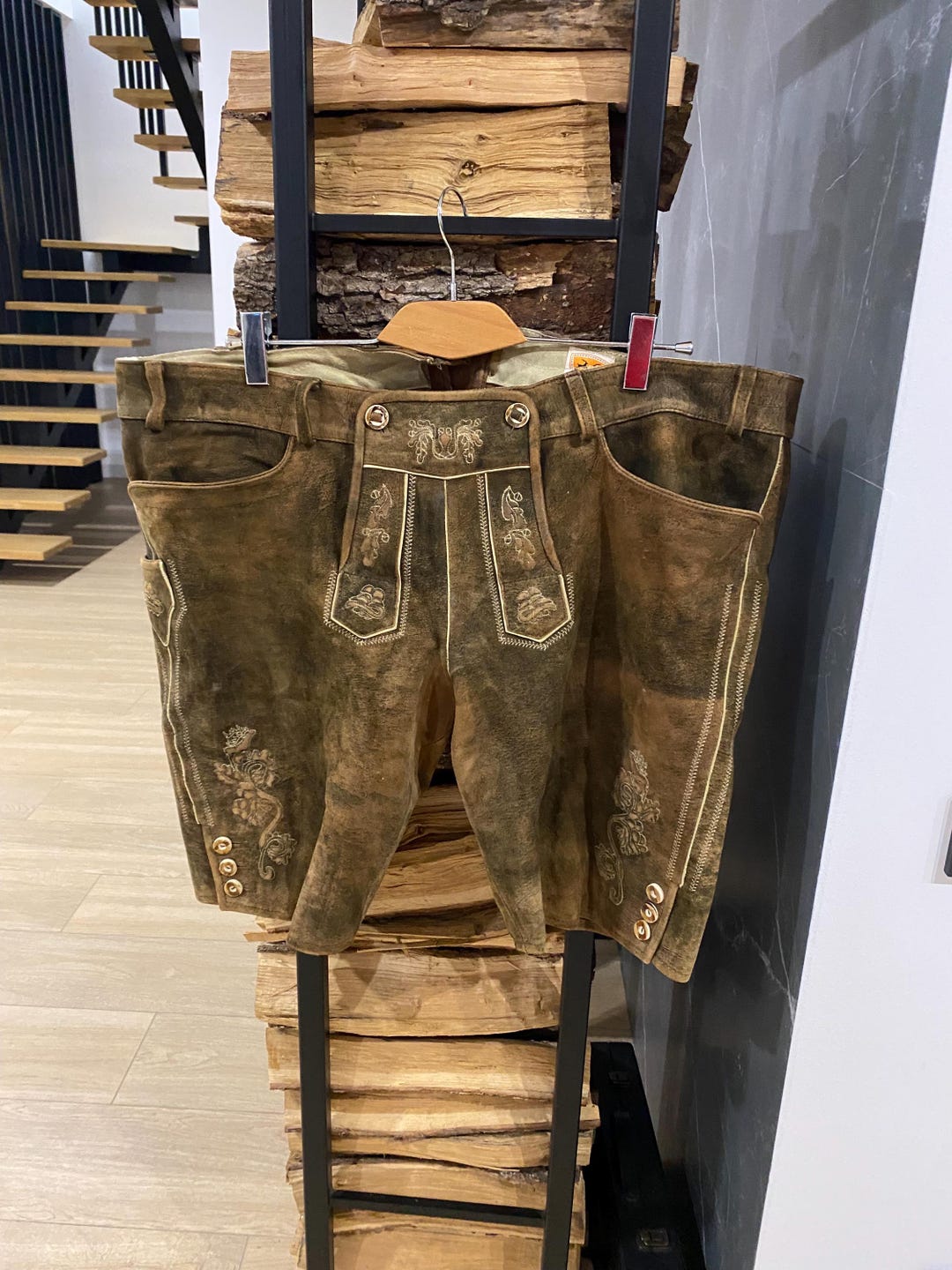 Traditional German Lederhosen Shorts , Belt,brown Leather, Size EUR 60 ...