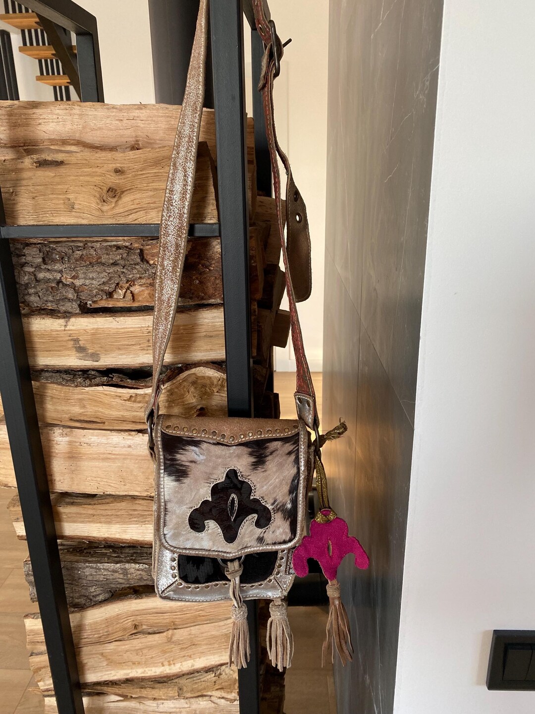 Pretty Hot and Tempting PH&T Gold Leather Crossbody Bag Boho Western ...