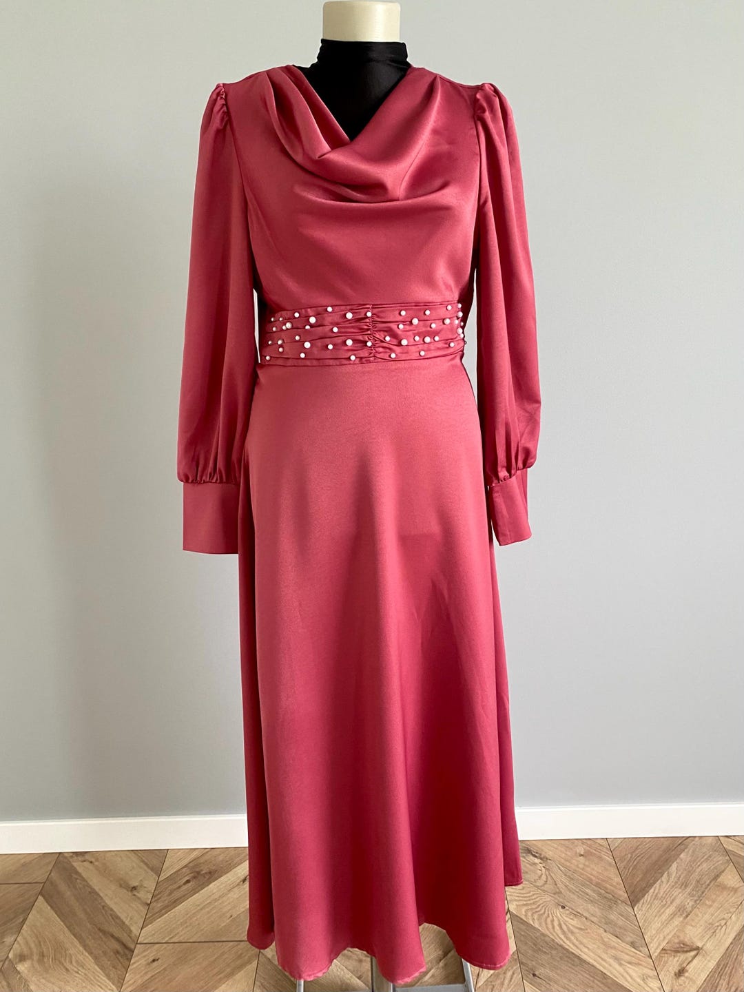 90s Rose Print Pearl Dress: Vintage Party Cocktail Dress, Size M - Etsy