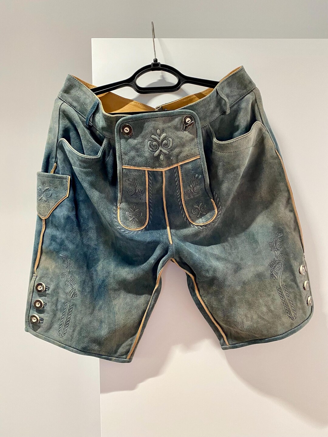 Vintage Dirndl Pants Austrian Lederhosen Size Xltirolean Shorts Dark ...