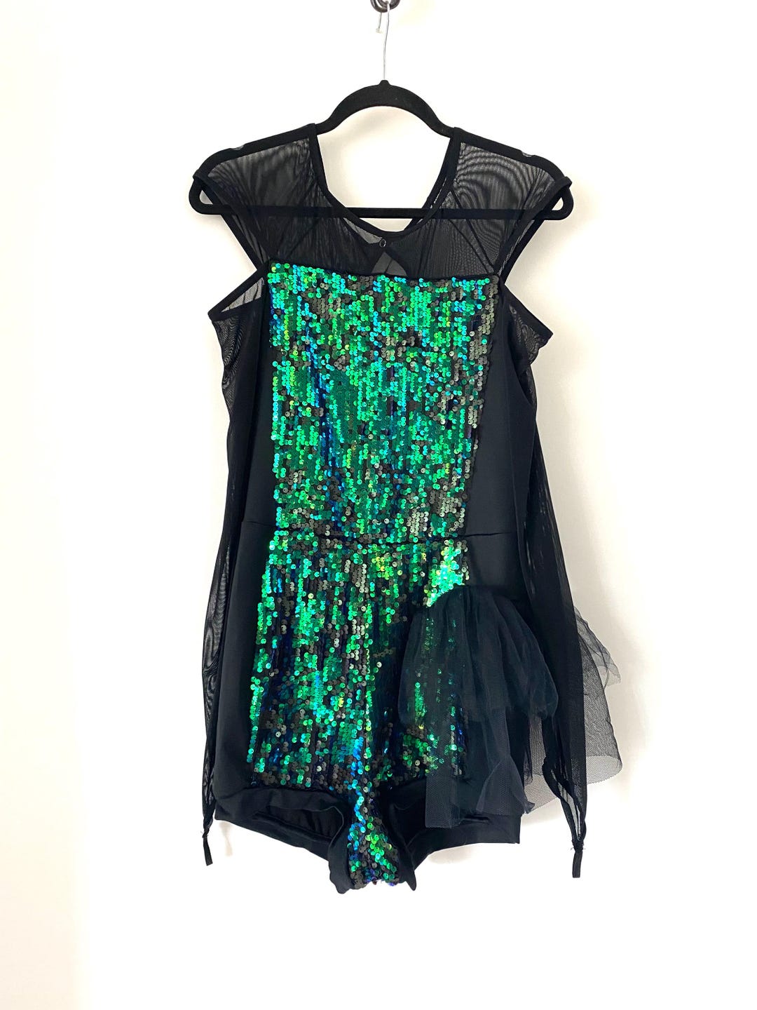 Green Sequin Dance Costume: Festival Figure Skating Outfit - Size XL - Etsy