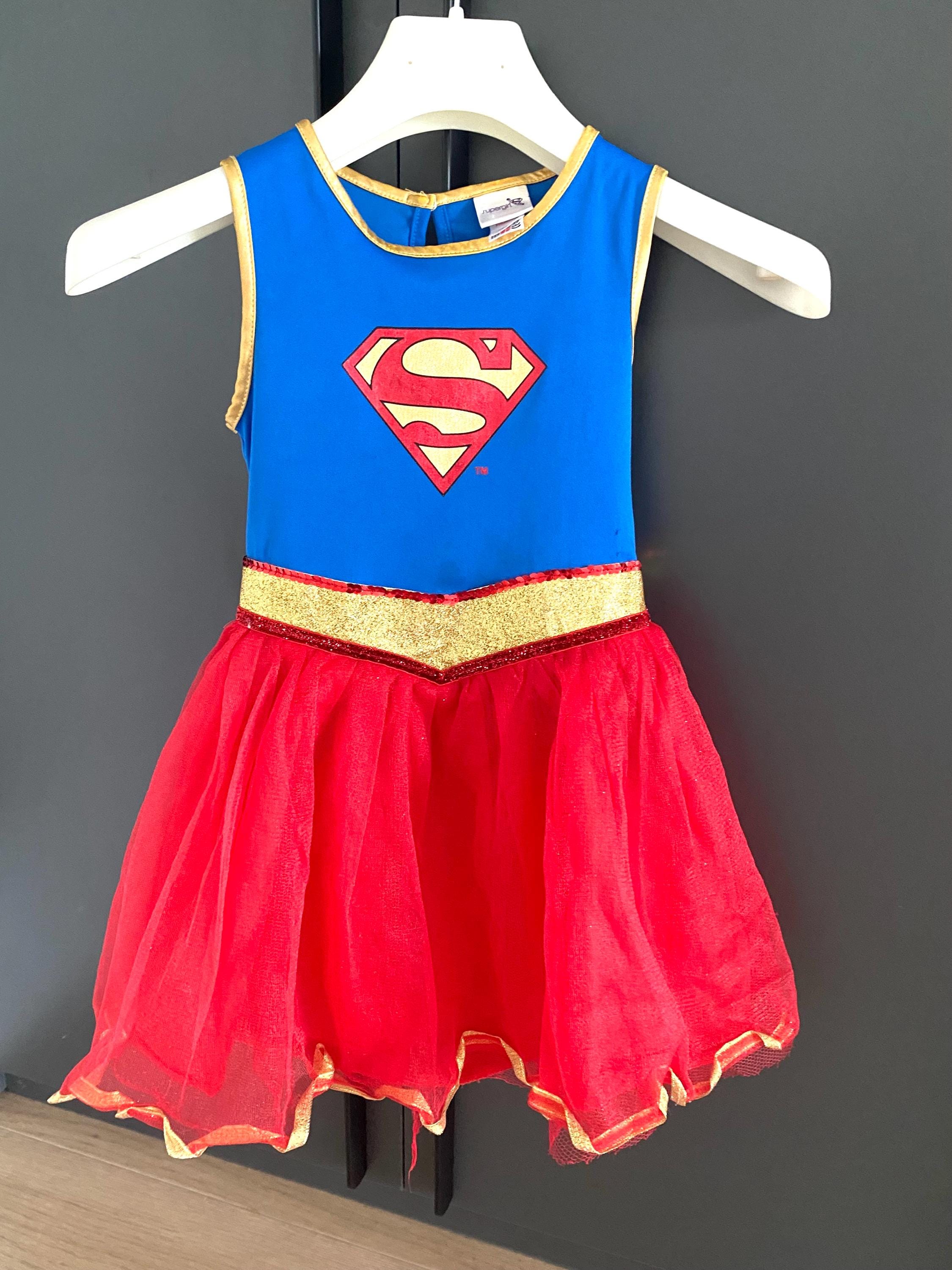 Superheroine Costume Supergirl Dress Superhero Birthday Costume Dress ...
