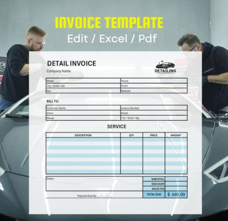 Auto Detailing Business Template | Car Wash & Mobile Detailer Forms ...
