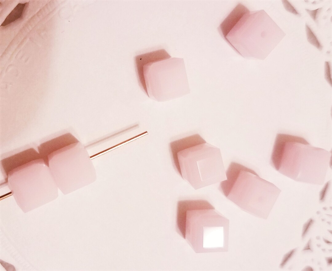 Rose Alabaster Swarovski Crystal Cubes 6 MM (4) - Etsy