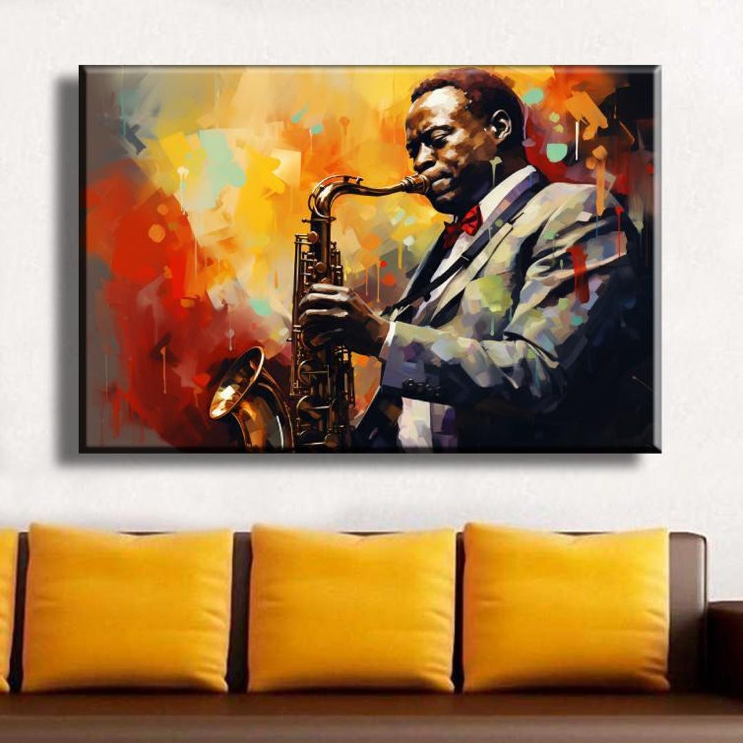 Jazz Club Popular Singer Canvas Painting, Jazz Wall Art Decoration ...