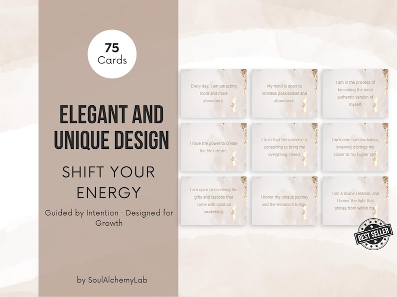 75 Self-love Affirmation Cards, Healing & Abundance (digital Download ...