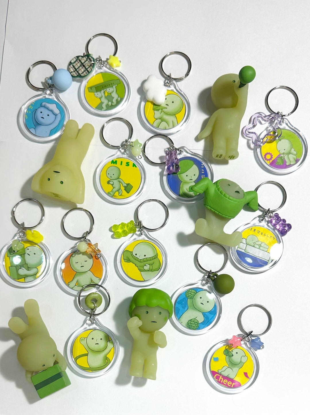 Smiski Matching Frame Beaded Charm Keychains - Etsy