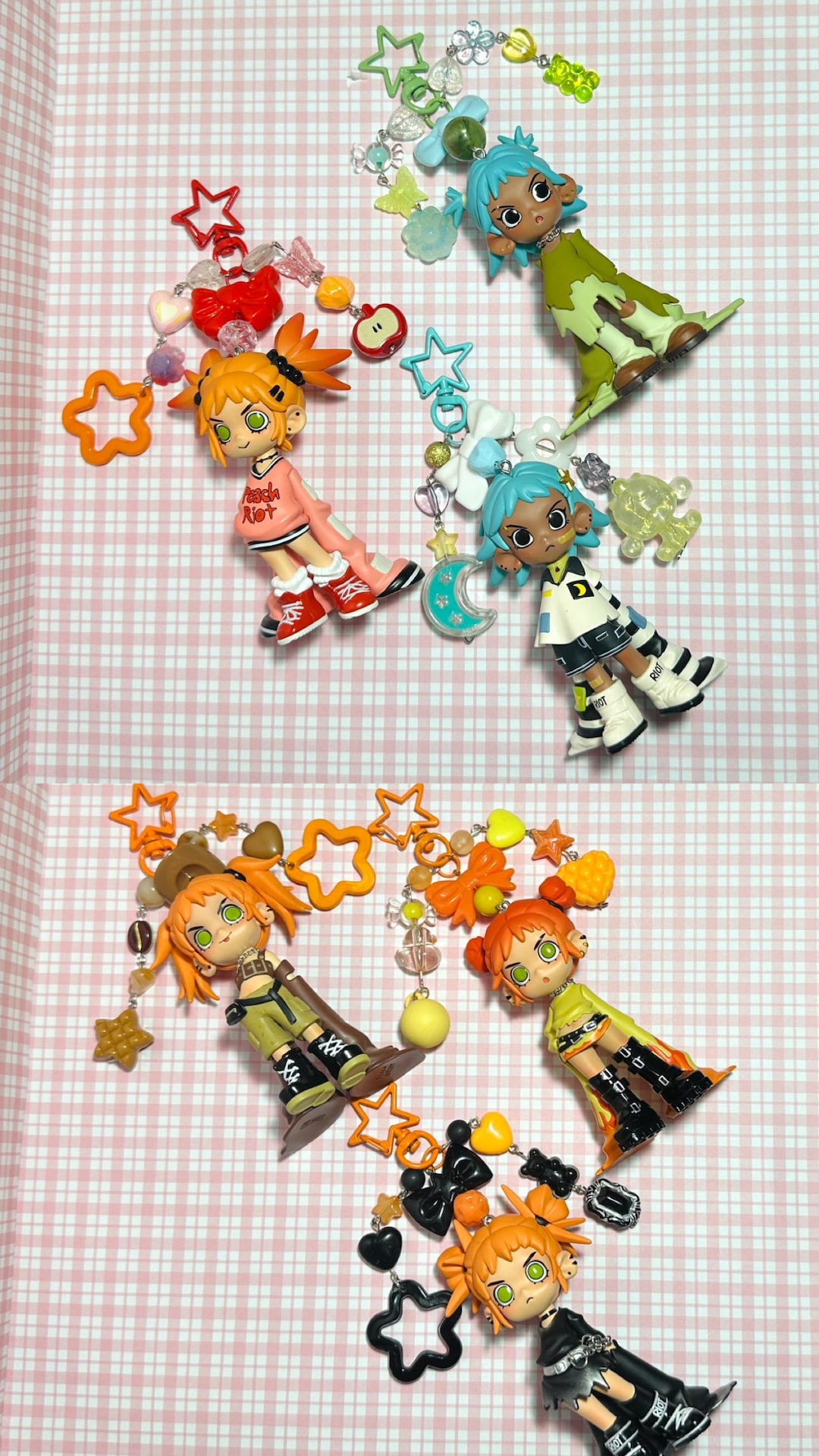 Lil Peach Riot Loading! Series Figure Beaded Charm Keychains - Etsy