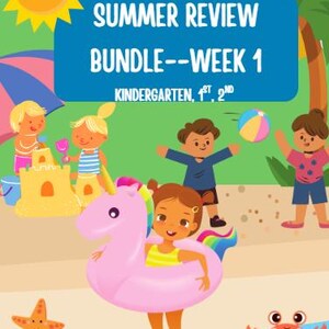 Editable Summer Review Packet--week#1--kindergarten, 1st Grade, 2nd ...