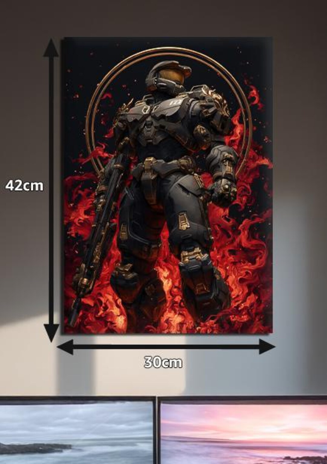 Customizable Master Chief Metal Poster 30cm X 42cm + Wall Magnet ...