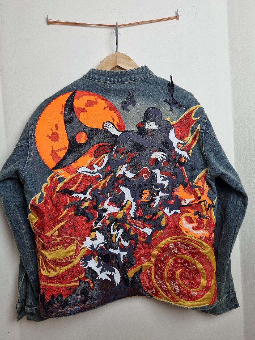 Handmade Manga Denim Jacket – Unique Anime Clothing - Manga Jacket ...