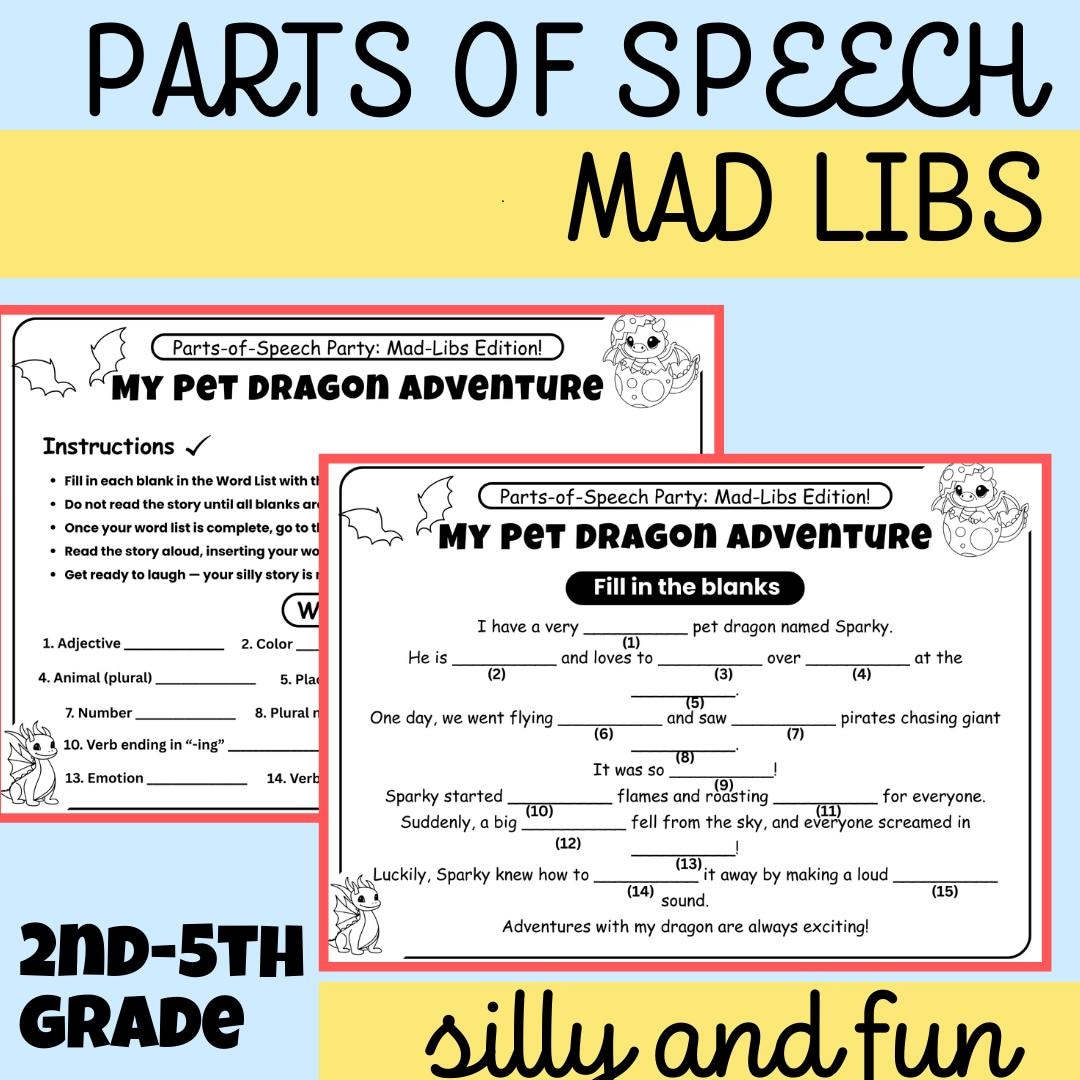 End of the School Year Part Mad Libs Grammer Activities \ 2nd-3rd Grade ...