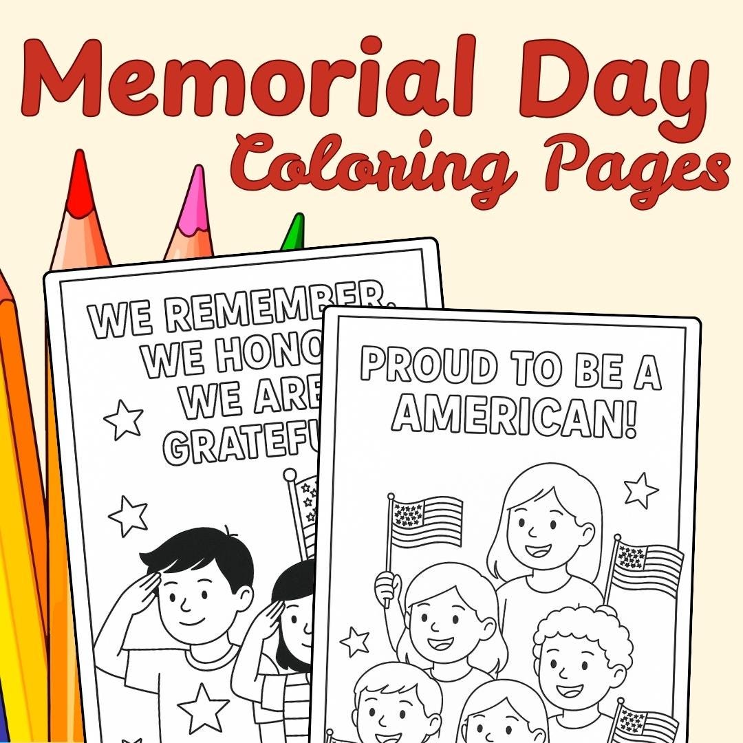 Memorial Day Coloring Pages Printable | Patriotic Kids Activity PDF ...