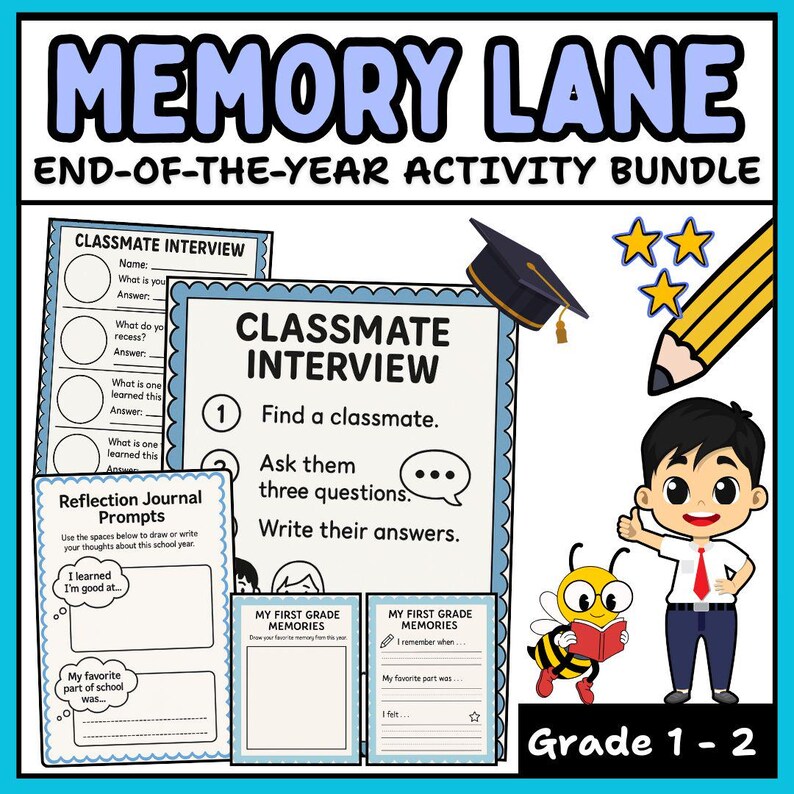 Memory Lane End-of-year Activity Bundle | Grade 1–2 Worksheets ...