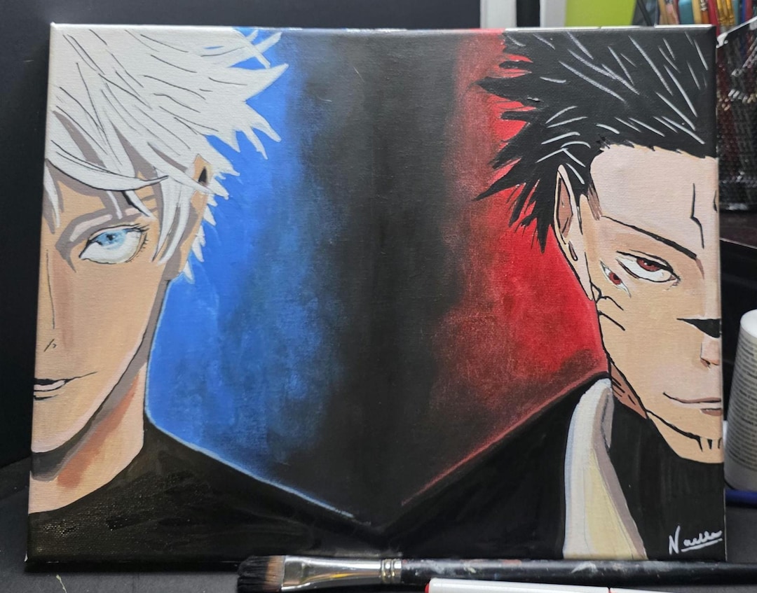 Original Gojo Vs Sukuna Painting: Jujutsu Kaisen Anime Art - Etsy
