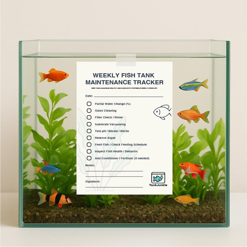 Weekly Fish Tank Maintenance Tracker – Weekly Aquarium Care Printable ...