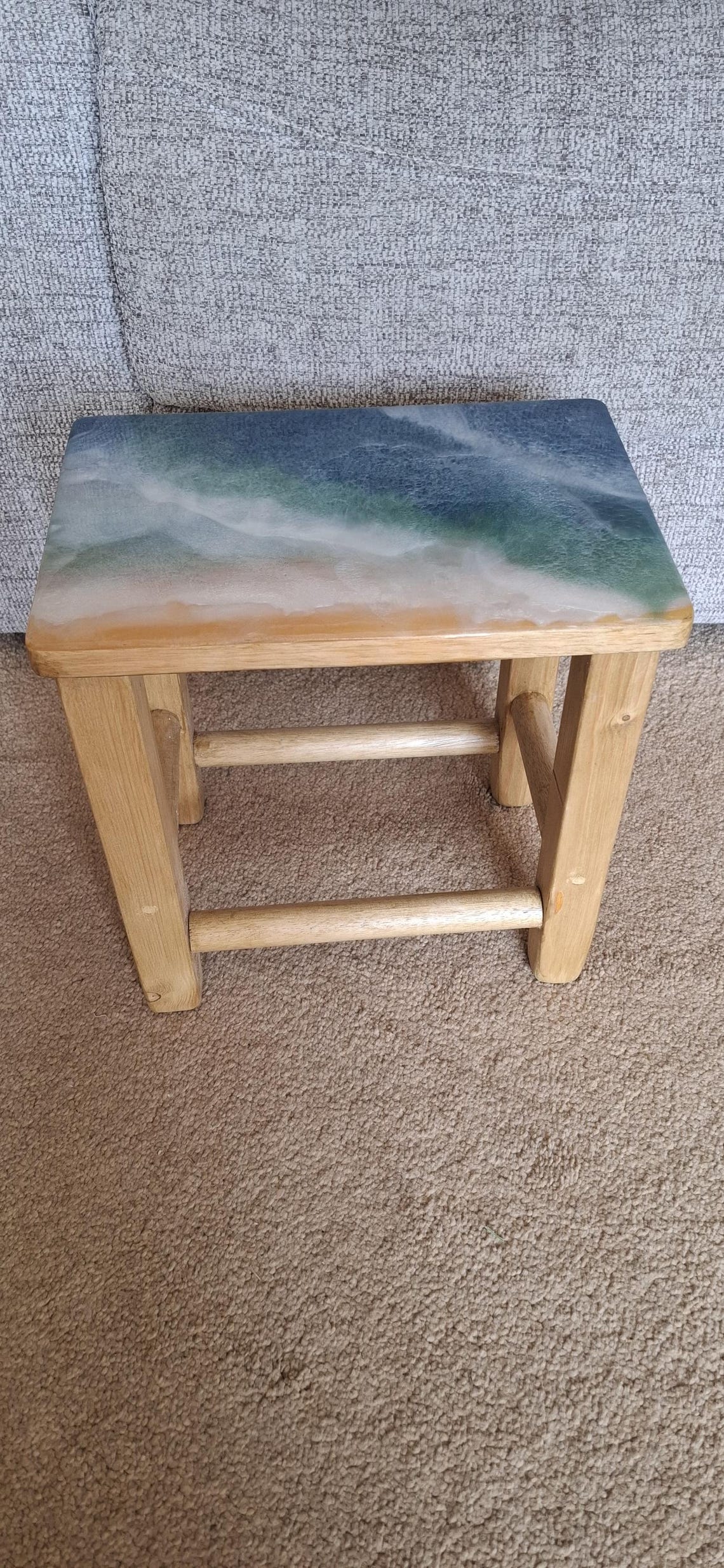 Beautiful Sea and Beach Themed Side Table. Perfect Size, Wooden Based ...