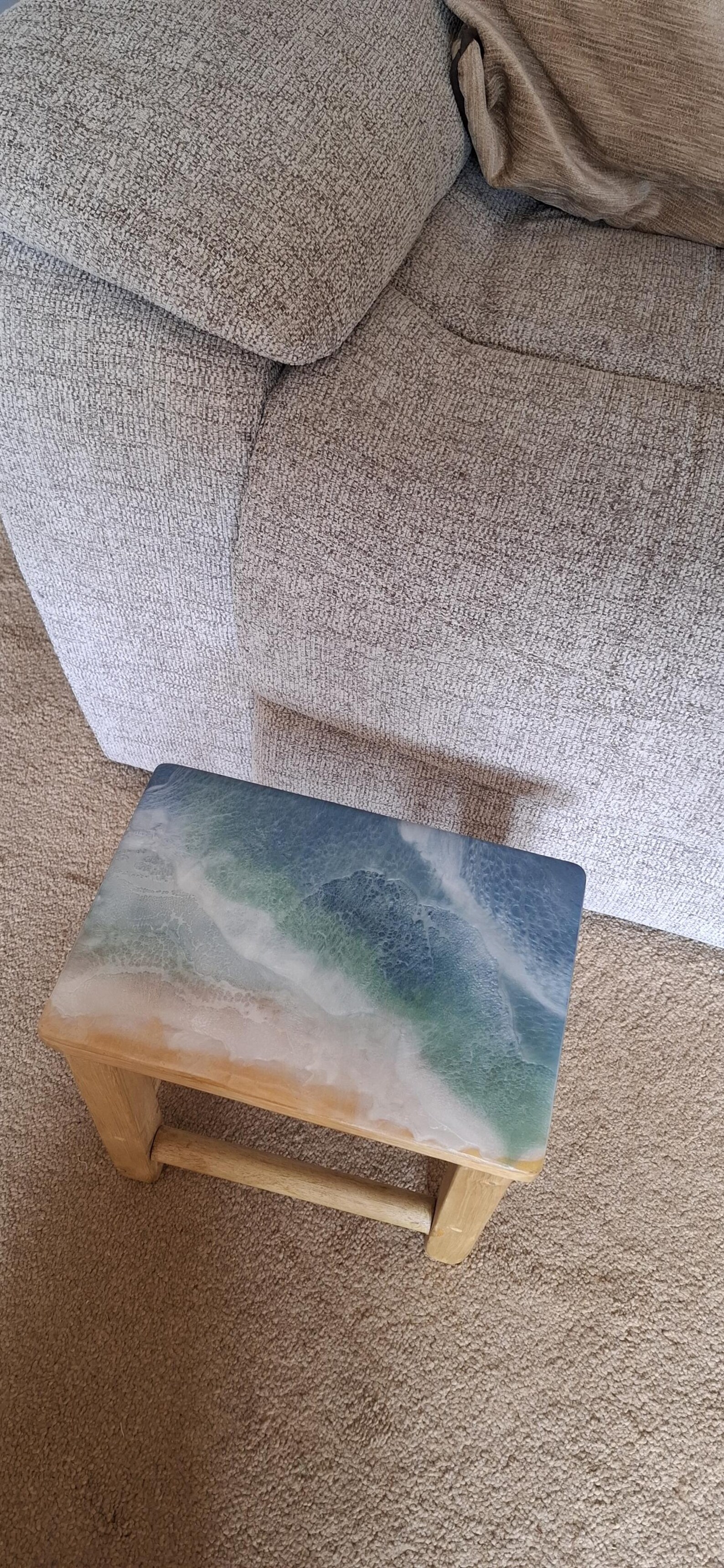Beautiful Sea and Beach Themed Side Table. Perfect Size, Wooden Based ...