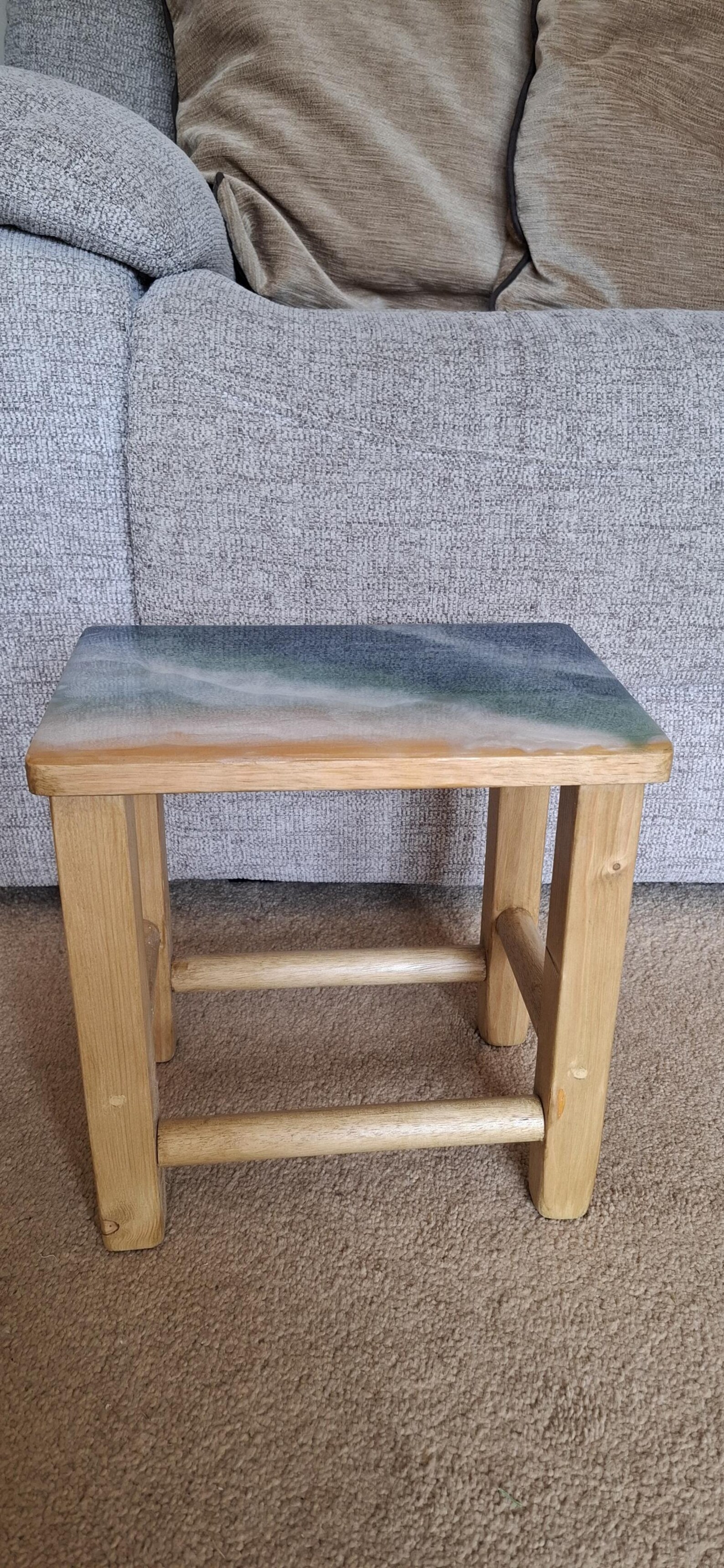 Beautiful Sea and Beach Themed Side Table. Perfect Size, Wooden Based ...