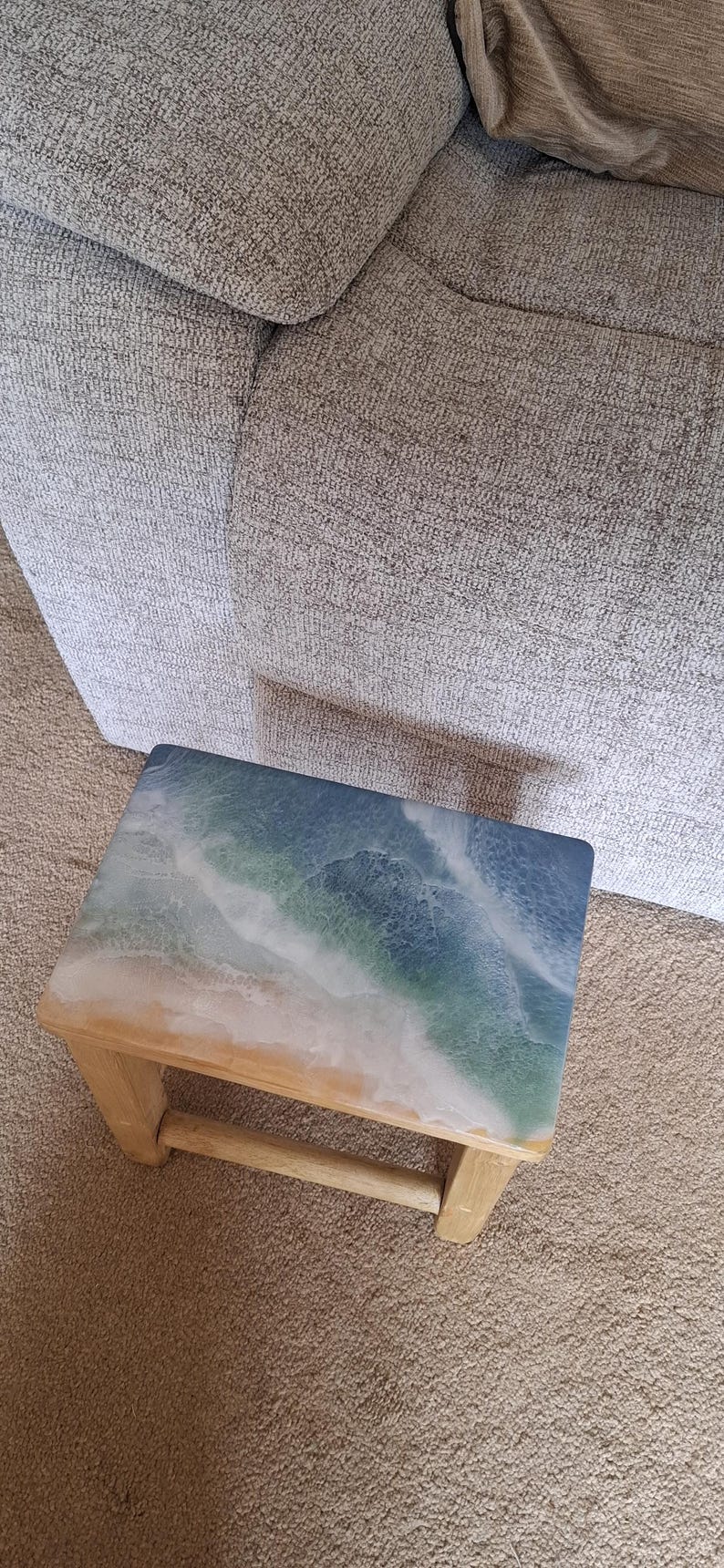 Beautiful Sea and Beach Themed Side Table. Perfect Size, Wooden Based ...