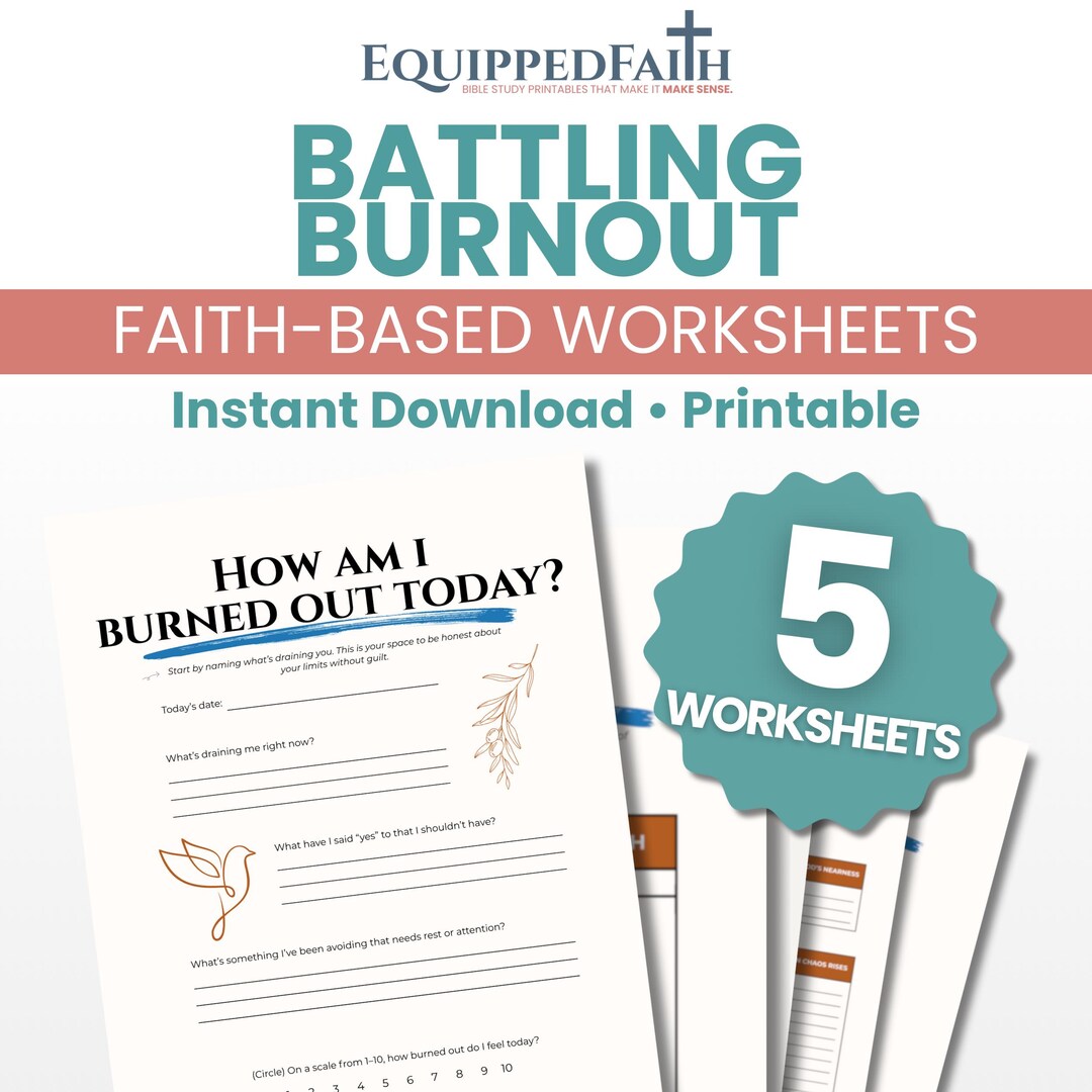 Battling Burnout: Christian Therapy Worksheets for Christians ...