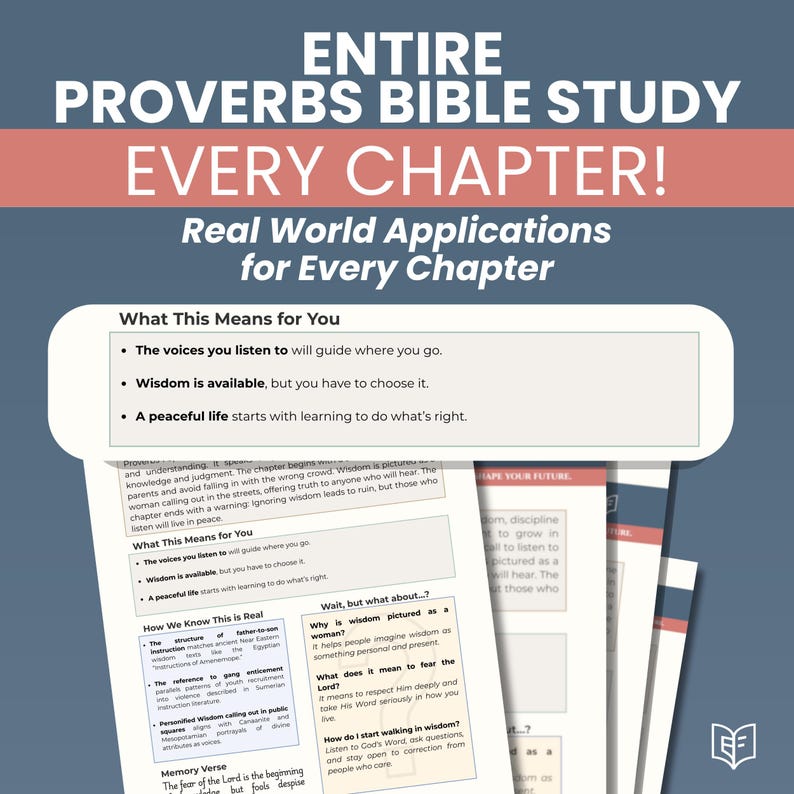 Proverbs Bible Study Guide: Christian Devotional, Apologetics (digital Download, Printable 31 ...