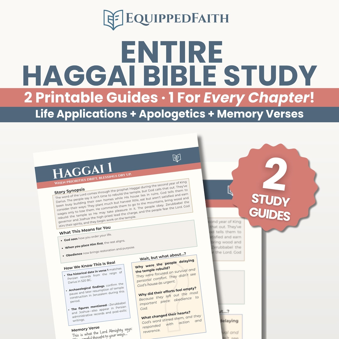 Bible Study Guide Printable | Haggai Bible Study PDF | Christian Study ...
