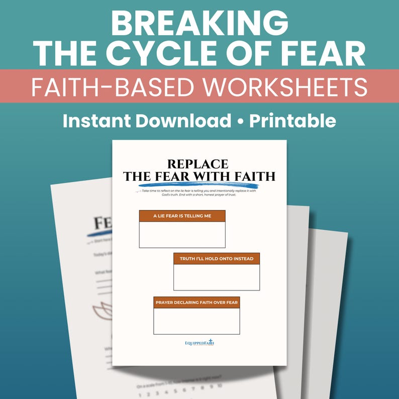 Breaking the Cycle of Fear: Printable Anxiety Worksheet, CBT Therapy ...