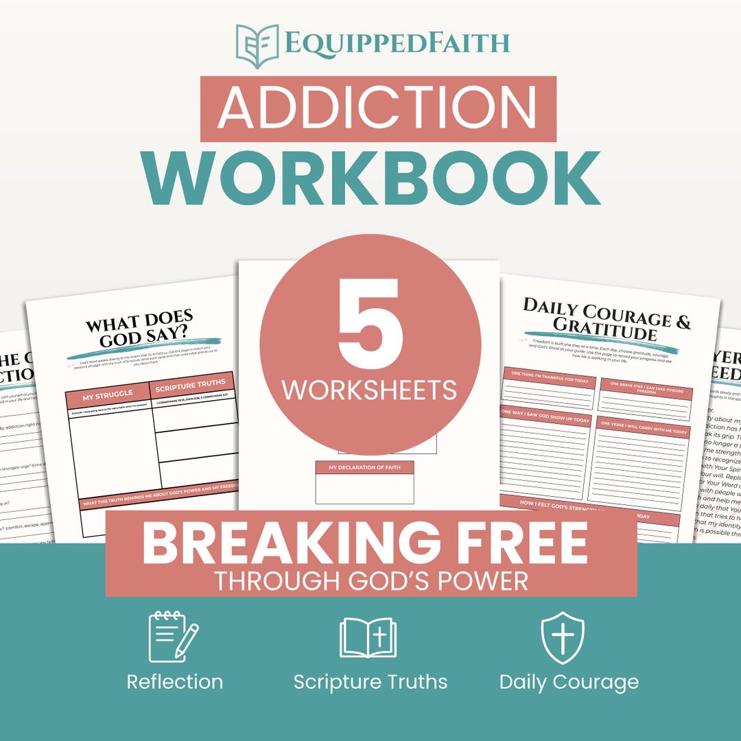 Addiction Christian Recovery Workbook, Printable Bible Study PDF, Faith ...