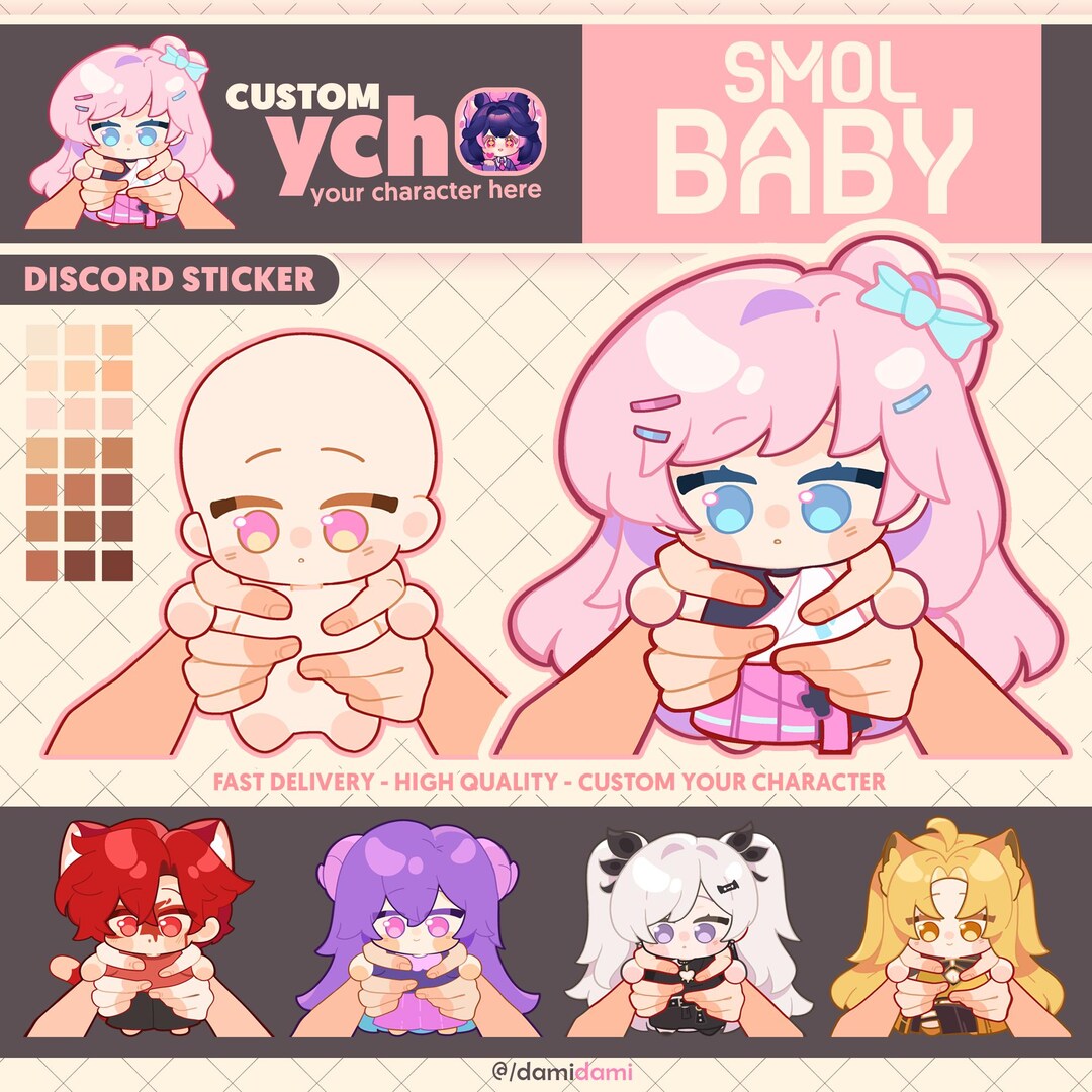 Custom YCH SMOL Baby Sticker Commission | Chibi Character ...