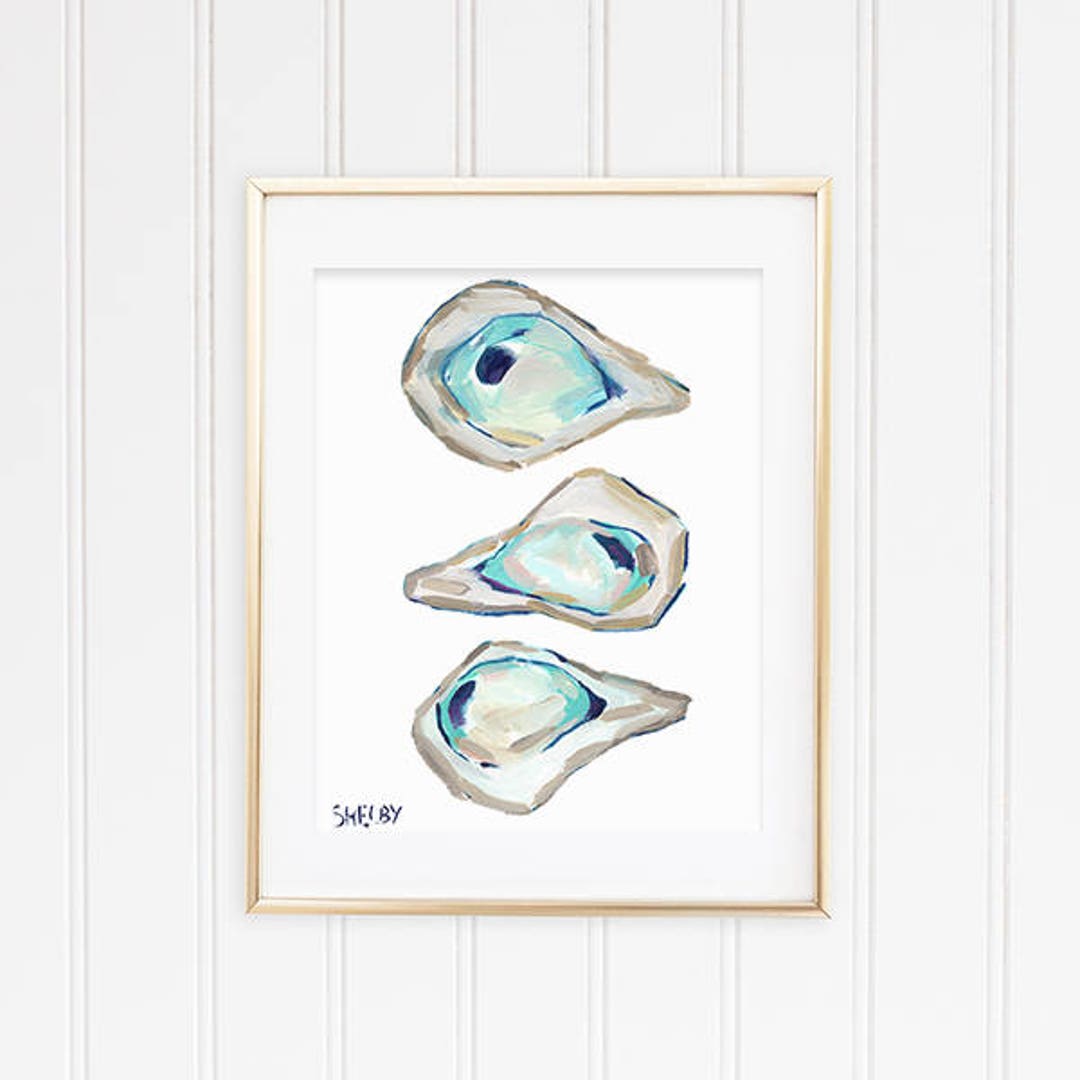 Oyster Print Oyster Art Oyster Shell Art Shell Print - Etsy