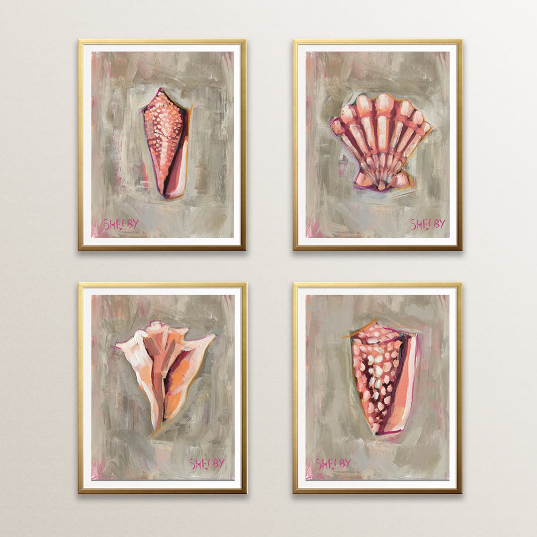 Shell Prints Art Print Wall Art Print Coastal Art - Etsy