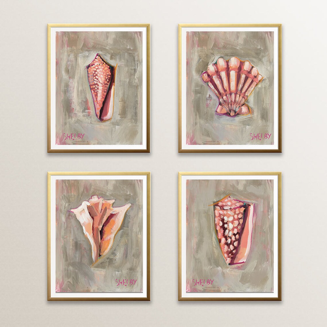 Shell Prints Art Print Wall Art Print Coastal Art - Etsy