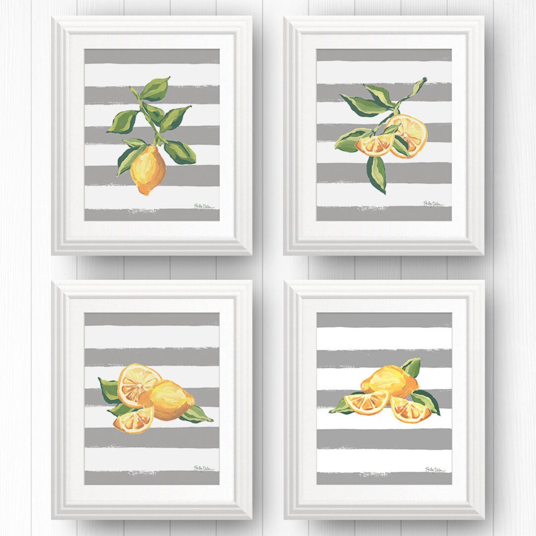Lemon Wall Art Bundle Lemon Art Print Set Lemon - Etsy