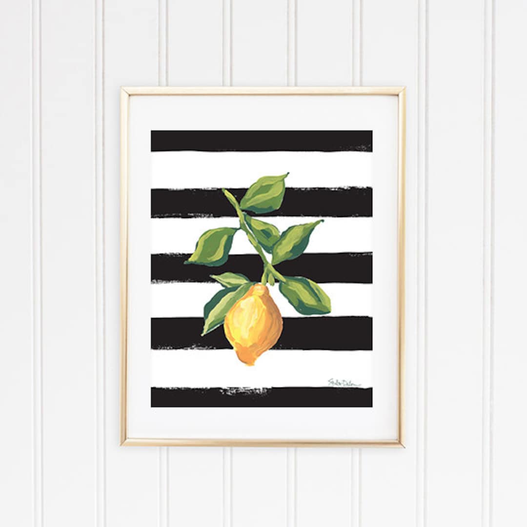 Lemon Art Print Lemon Wall Art Lemon Illustration Citrus - Etsy
