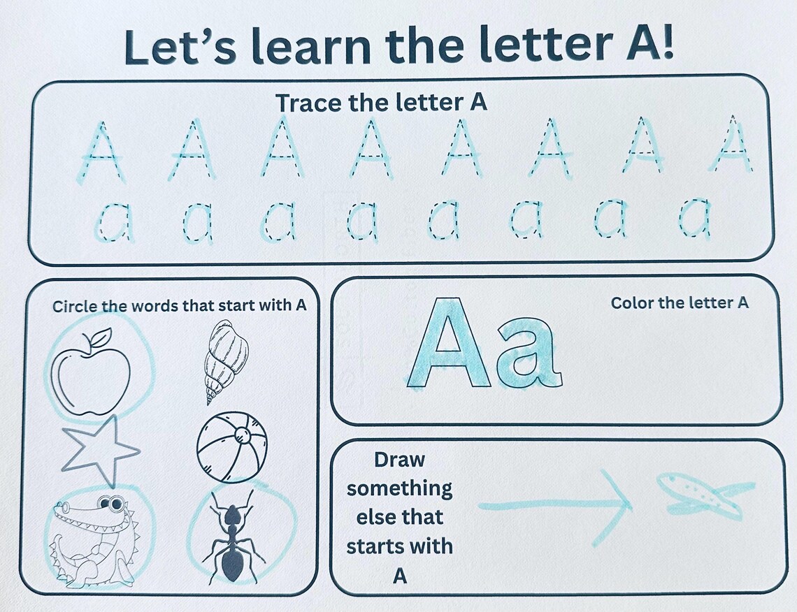 Let's Learn Our Letters! (printable Practice Sheets to Help Kids Write ...