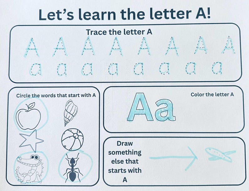 Let's Learn Our Letters! (printable Practice Sheets to Help Kids Write ...